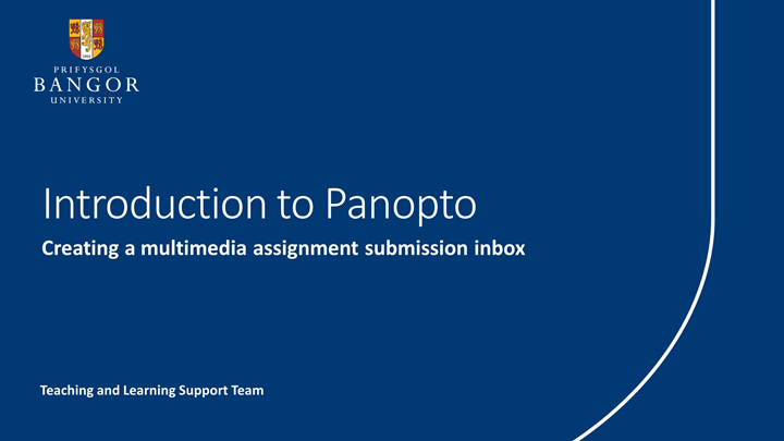 How to create a Panopto assignment folder