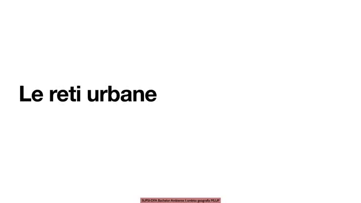 Le reti urbane