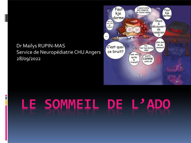 Sommeil de l'enfant et de l'adolescent : généralités - Dr RUPIN