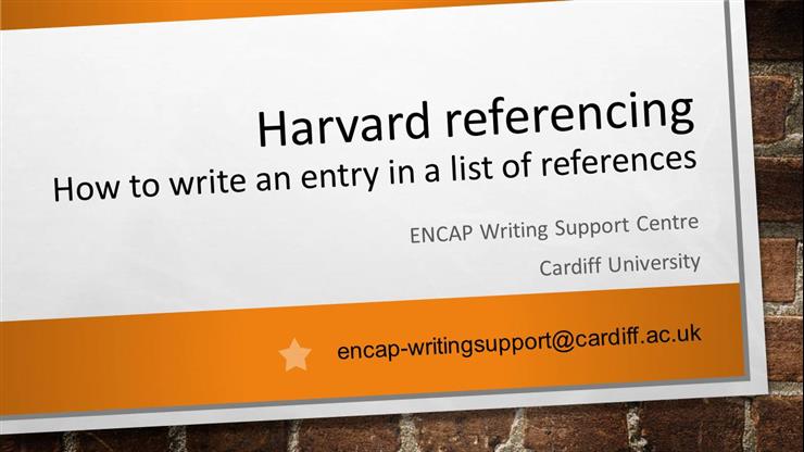 How to write an entry in a list of references (Harvard referencing)