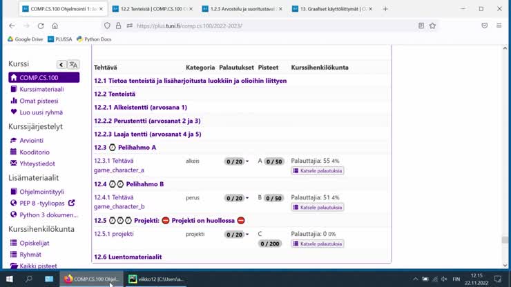 COMP.CS.100 luento TB104 on 11/22/2022 (Tue)