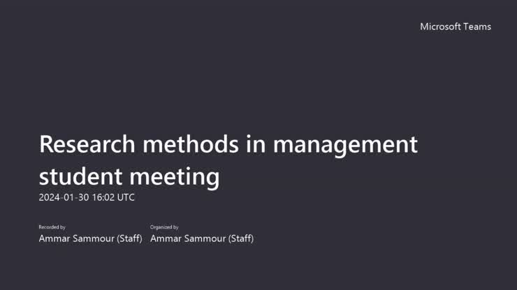 Research methods in management student meeting