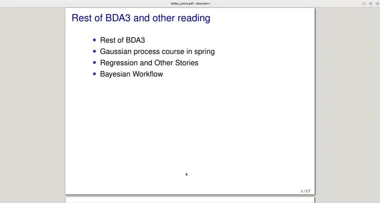 BDA 2023 Lecture 11.3 Rest of BDA3 and other reading