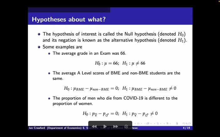 S6. Tests of Statistical Hypotheses