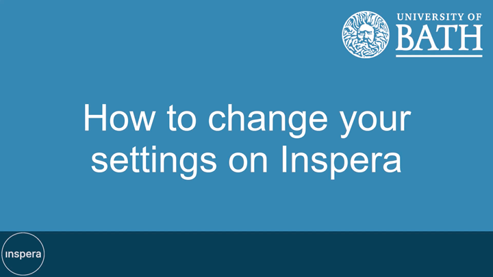 How to change your settings on Inspera