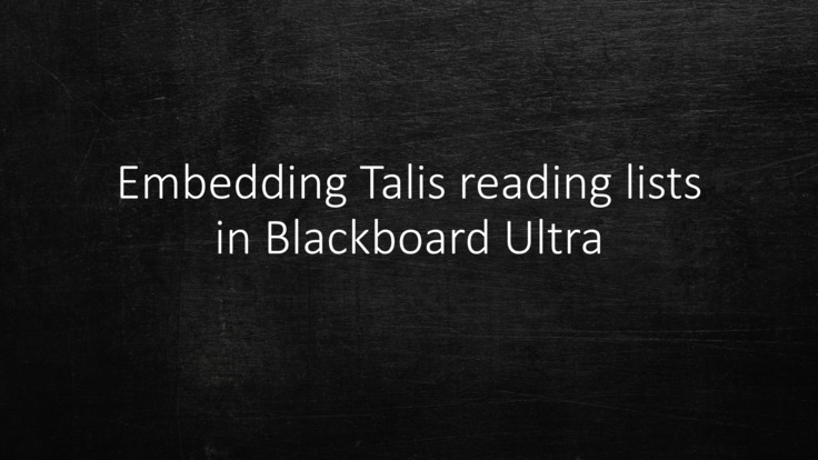 Embedding reading lists in Blackboard Ultra