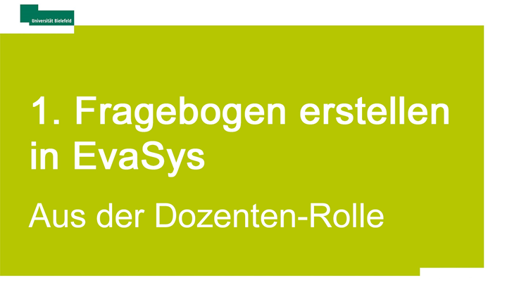 1. Fragebogen erstellen in EvaSys - freie Evaluation