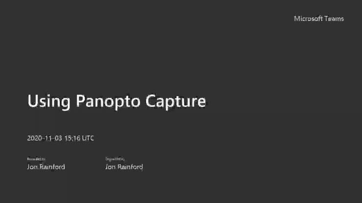 Using Panopto Capture