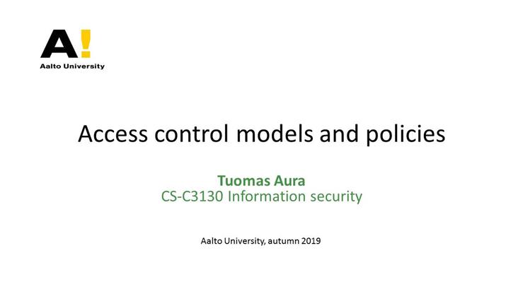 Lecture 01 - Access control models