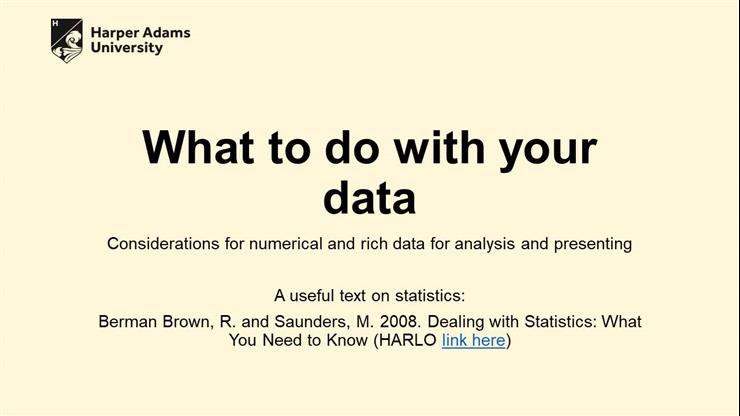 What to do with your data