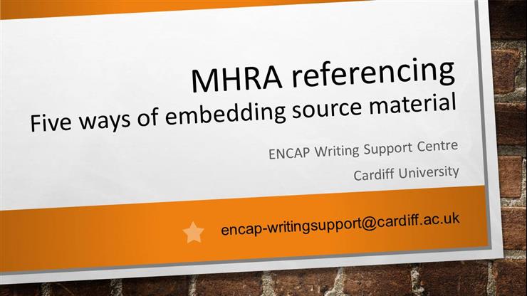 Five ways of embedding source material (MHRA referencing)