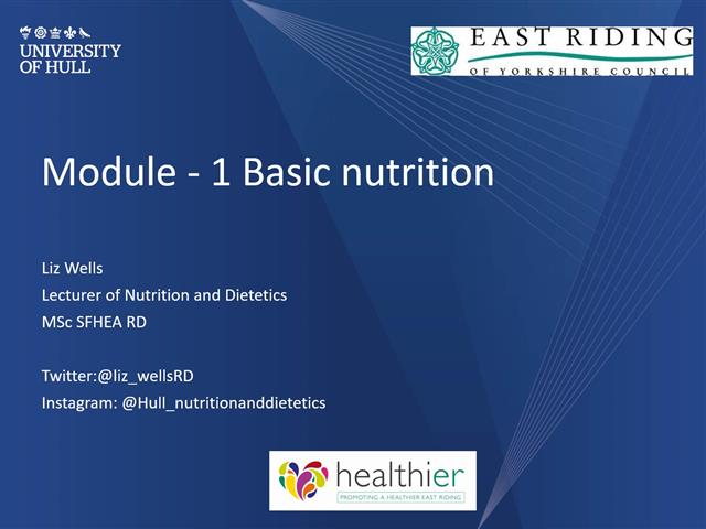 HealthiER - Module 1 - Basic nutrition