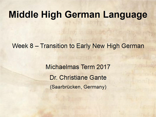 Middle High German on 11/27/2017 (Mon)