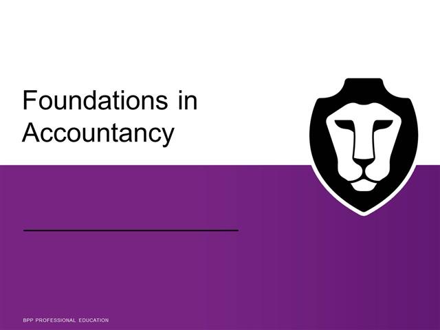 Introduction to Foundations in Accountancy