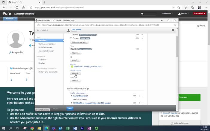 Updating your Pure Profile