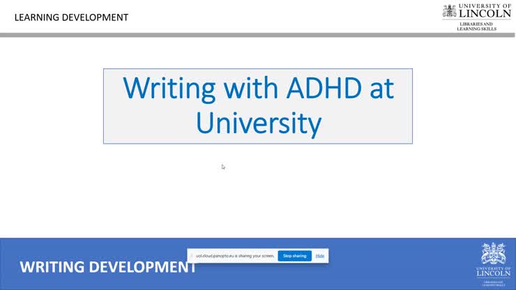 Writing with ADHD at University