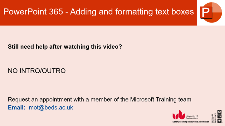 PowerPoint: Adding and formatting text boxes