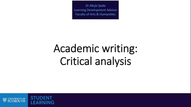 Academic writing: Critical analysis