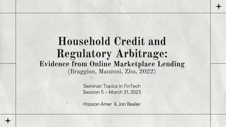 Household Credit and Regulatory Arbitrage - Part 1