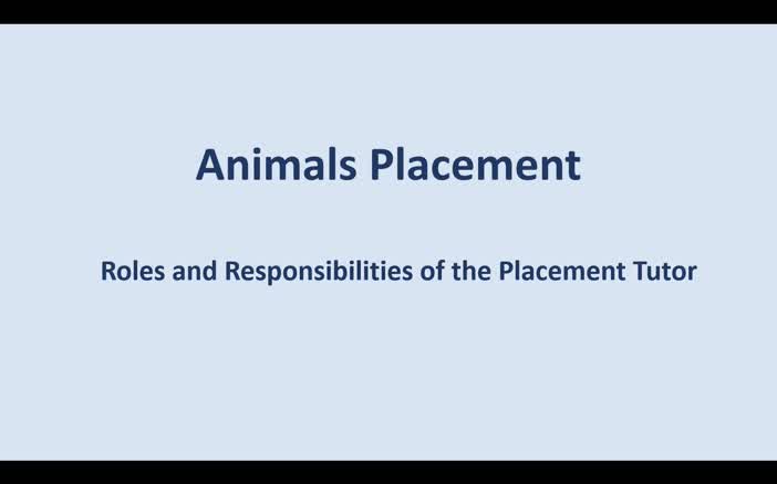 ANIMALS placement tutor briefing