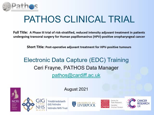 PATHOS EDC Training introduction slides FINAL august 2021
