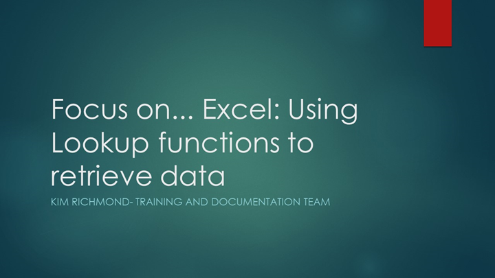 Focus on Excel Lookup Functions