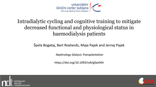Intradialytic cycling and cognitive training to mitigate decreased functional and physiological ...