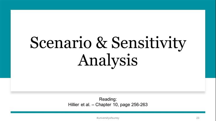 Scenario and Sensitivity Analysis