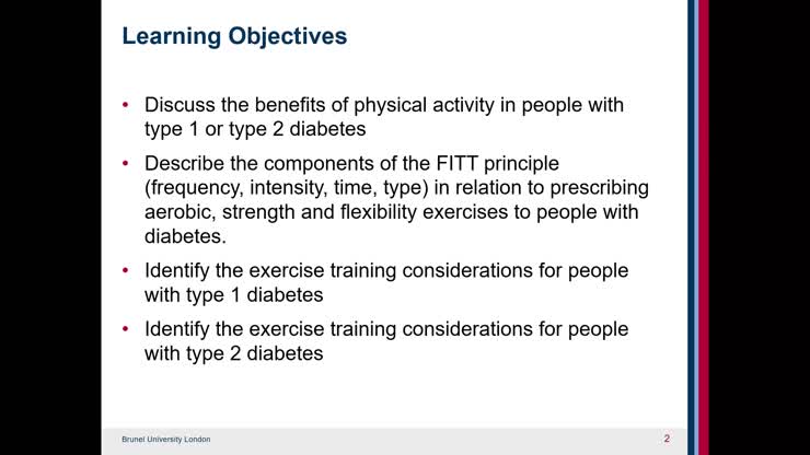 Exercise Prescription in Diabetes