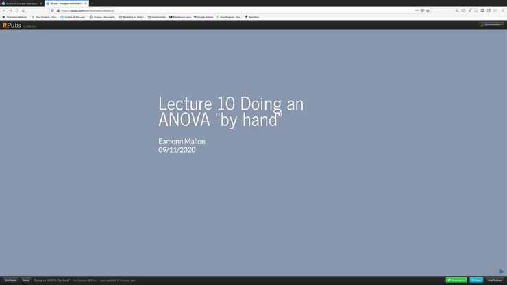 Doing an ANOVA by hand