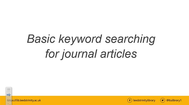 Basic keyword searching for journal articles