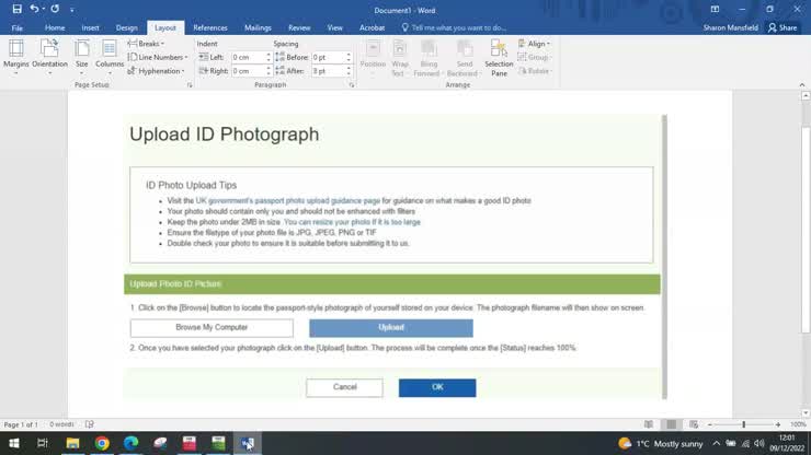 Upload photo instructions