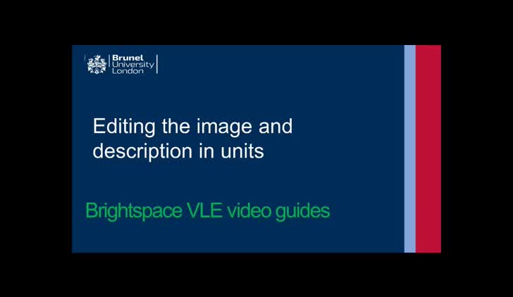 Editing the image and description in units