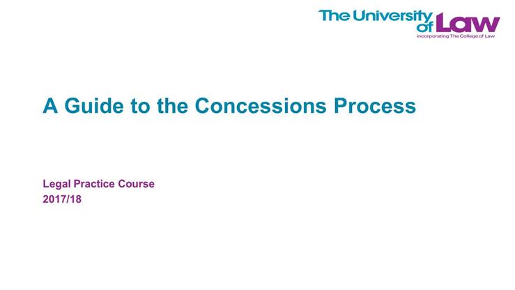 A Guide to the Concessions Process - LPC
