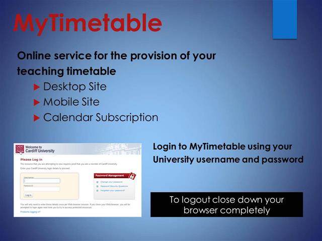 MyTimetable Student Tutorial