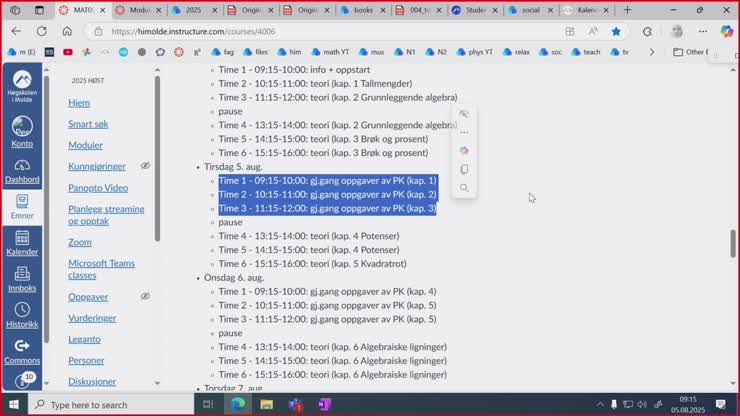 MAT001 25H, Dag 2, Økt 1