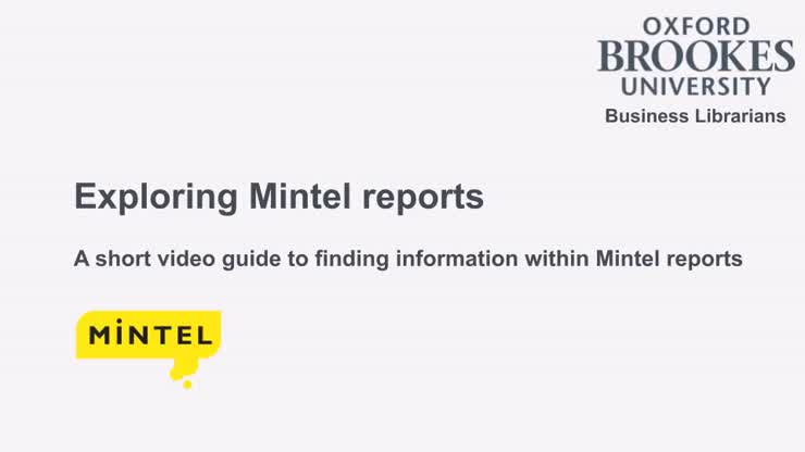 Exploring Mintel reports