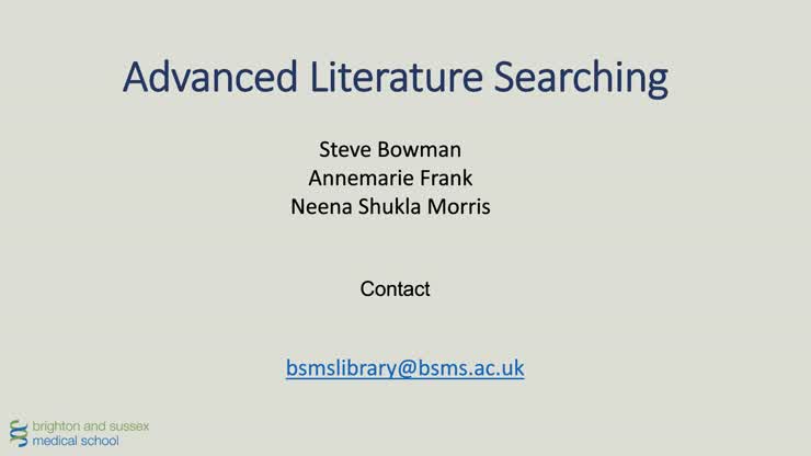 Advanced Literature Searching - Phase 2