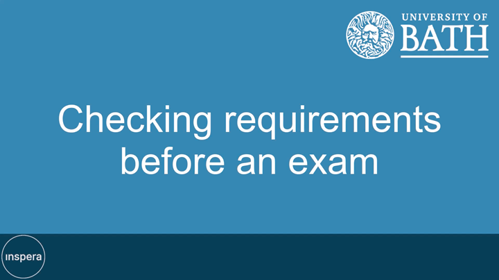 Checking requirements before an Inspera exam