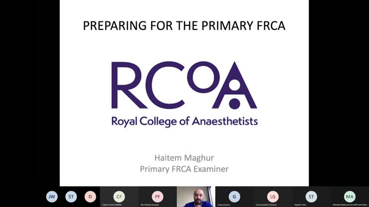 Primary FRCA exam webinar with Dr Haitem Maghur