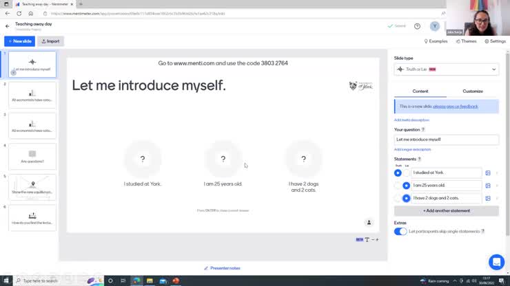 Fostering engagement and collaboration in seminars using Mentimeter ...