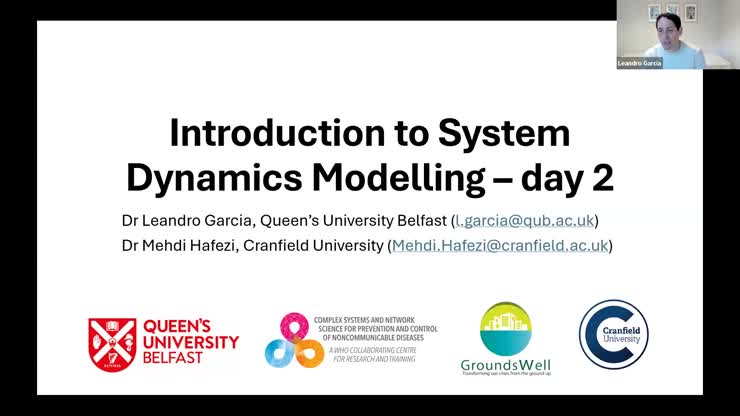 Introduction to System Dynamics Modelling: Session 2
