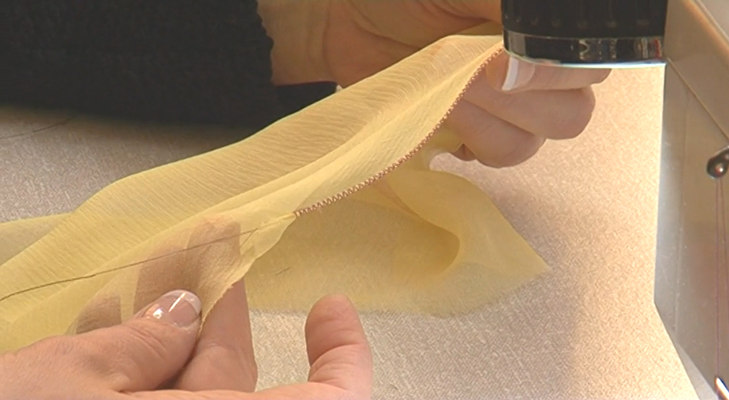 Tutorial 08. Machine Rolled Hem with Fishing Line