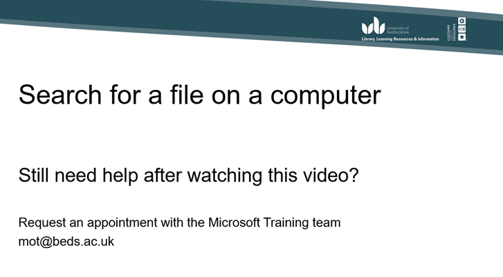 Search for a file on a computer