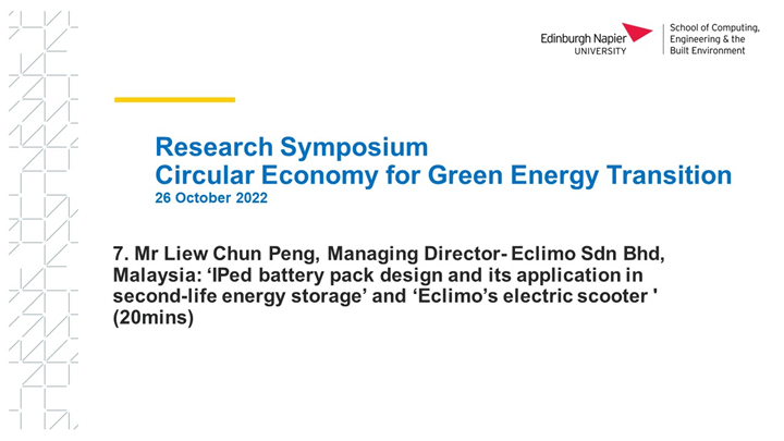 Research Symposium 7. Mr Liew Chun Peng, Managing Director- Eclimo Sdn ...