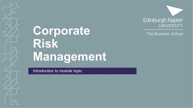 Introduction to corporate risk management