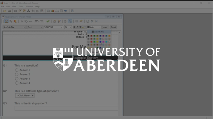Snap: Creating Surveys