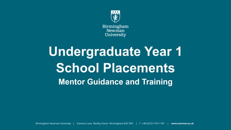 Undergraduate Year 1 mentor training video