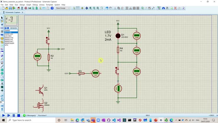 Controlling an LED with a Transistor