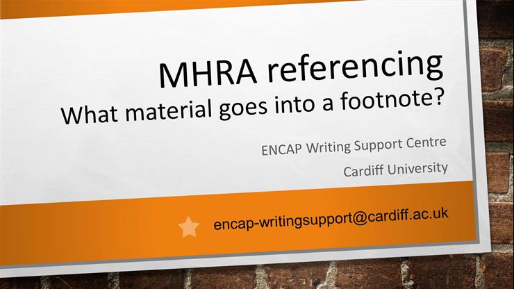 What content goes into the footnotes? (MHRA)